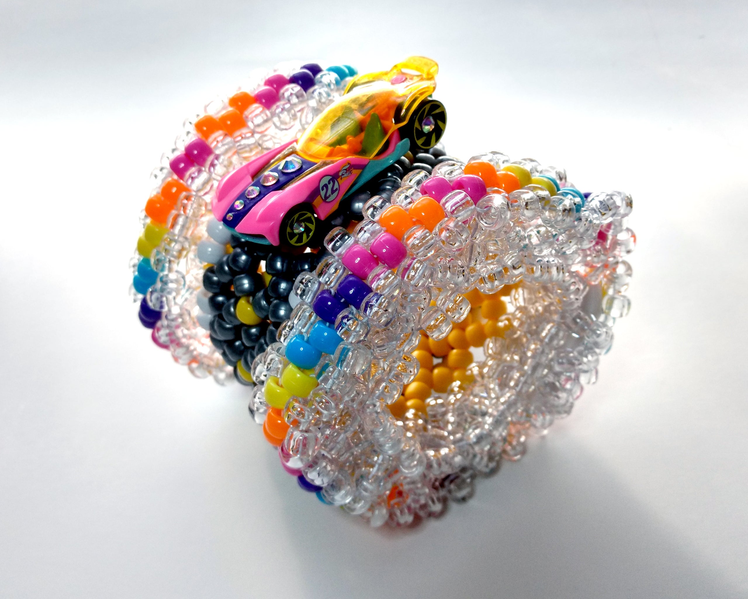 Custom Toy Car Rotating Kandi Cuff | Candy Graffiti